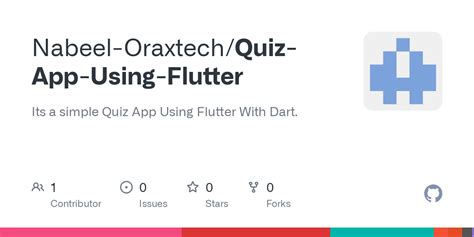 Github Nabeel Oraxtechquiz App Using Flutter Its A Simple Quiz App