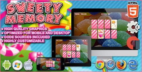 Sweety Memory Construct 2 Html5 Game By Codethislab Codecanyon