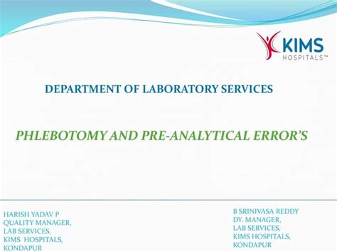 Phlebotomy And Pre Analytical Error Pptpptx
