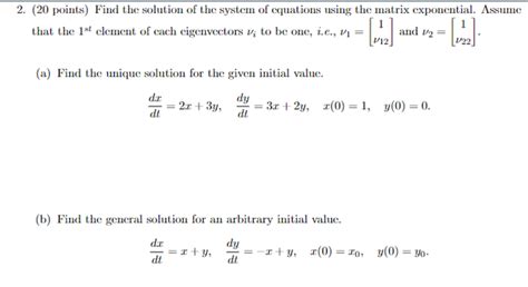 2 20 Points Find The Solution Of The System Of Chegg Com
