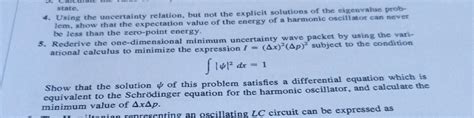 Solved State Using The Uncertainty Relation But Not The Chegg Com