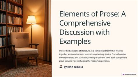 Elements Of Prose A Comprehensive Discussion With Examplespptx