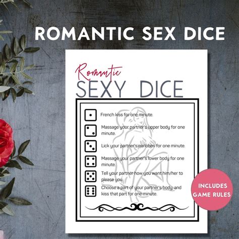 Romantic Sex Dice Printable Sexy Dice Etsy