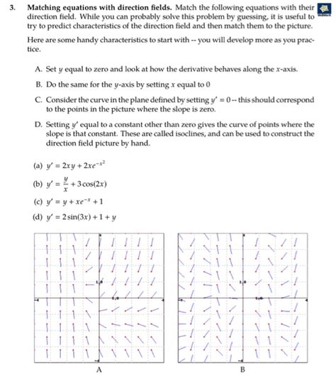 3 matching equations with direction fields match