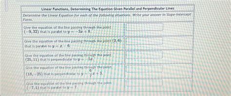 Solved Linear Functions Determining The Equation Given