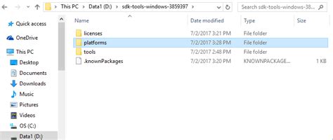ionic framework android sdk missing in d directory stack overflow