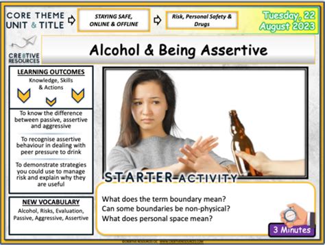 Alcohol Being Assertive Pshe Teaching Resources