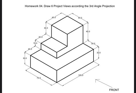solved homework 04 ﻿draw 6 ﻿project views according the 3rd