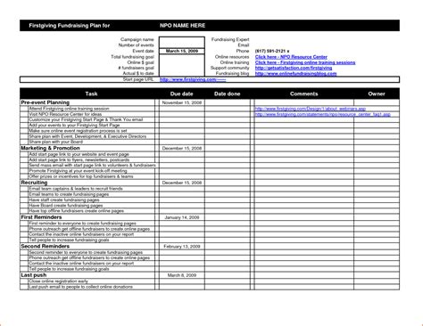 Event Planning Spreadsheet — Db