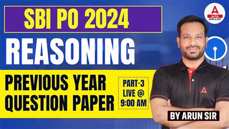 Sbi Po Reasoning Previous Year Question Paper Sbi Po Reasoning Classes In Tamil 3 By Arun