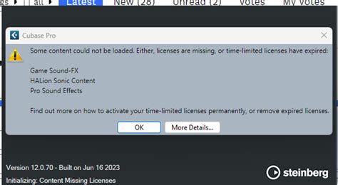 Cubase Pro 12 Load Error Cubase Steinberg Forums