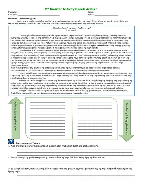 ap10 2nd qtr aralin 1 performance task pdf