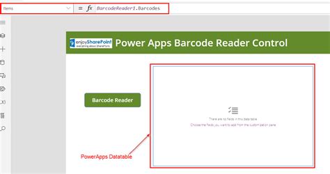 Power Apps Barcode Reader Control