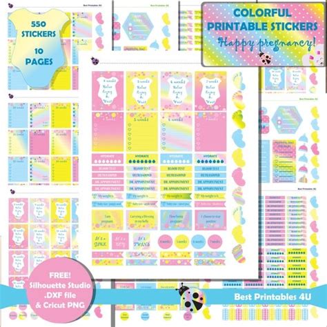 Pregnancy Planner Stickers Printable Milestones Kitpregnancy