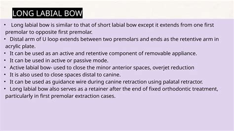 Labial Bow Pptx Orthodontics Required For Bds Pptx