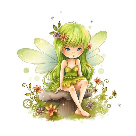 Playful Pixie Haven Magical Illustration Of Colorful Fairies With Cute