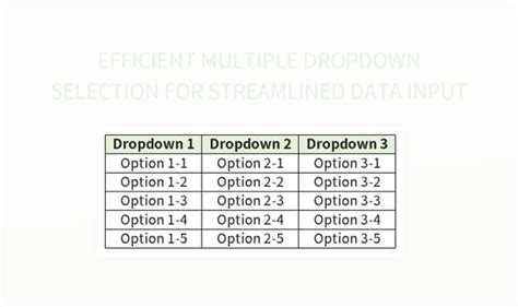 Efficient Multiple Dropdown Selection For Streamlined Data Input Excel