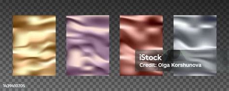 골드 호일 실크 텍스처 종이 플라스틱 필름의 3d 사실적인 질감 공단에 대한 스톡 벡터 아트 및 기타 이미지 공단 분홍 0명 Istock