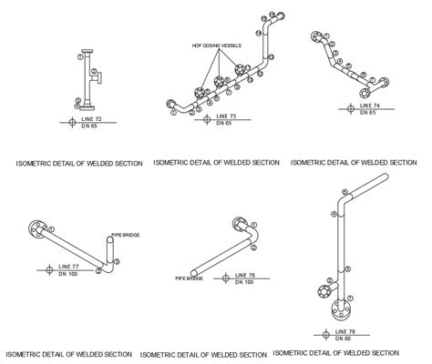 The Autocad Dwg Drawing File Shows The Details Of The Isometric View Of Welded Section Download