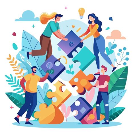 Teamwork Puzzle Collaboration Success Innovation Strategy Ideas Together Solution Vision Problem