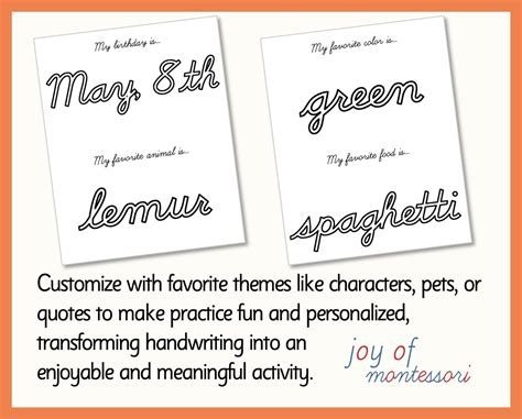 Printable Custom Cursive Worksheets For Name Tracing Handwriting Practice Set Digital Download