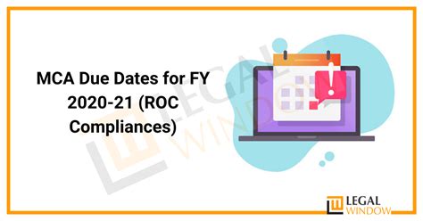 MCA Due Dates For FY ROC Compliances Legal Window