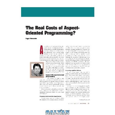 دانلود کتاب The Real Costs Of Aspect Oriented Programming Article Quality Time Ieee Software