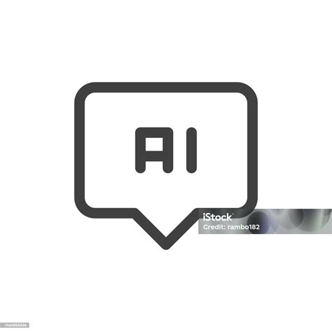 챗봇 메시지 버블 흰색 배경에 인공 지능 라인 벡터 아이콘 편집 가능한 획 완벽한 픽셀 모바일 및 웹용 윤곽선 벡터 그래픽 교육에 대한 스톡 벡터 아트 및 기타 이미지