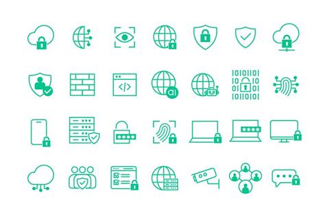 Data Security Icons By Nanano On Creativemarket In 2025 Data Security How To Memorize Things
