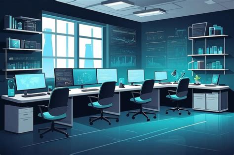Premium Photo Coding Lab Space Flat Vector Illustration For Programming Exercises