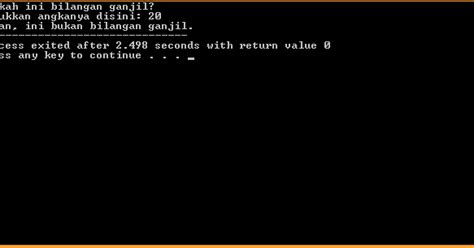 membuat program bilangan ganjil dengan dev c