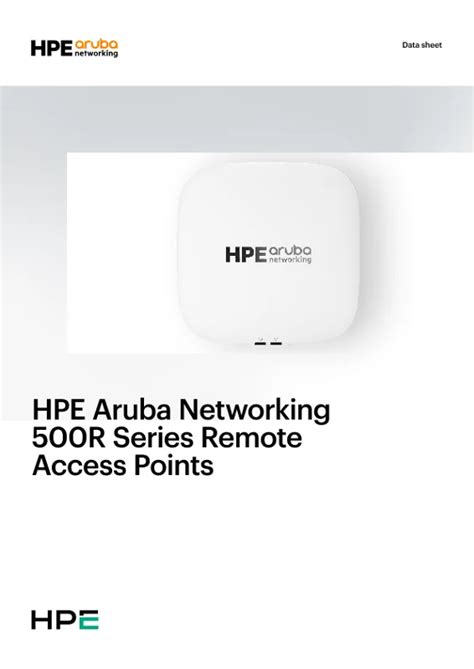 Hpe Aruba Networking 500r Series Remote Access Points Data Sheet