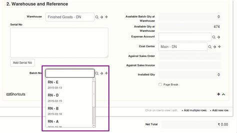 Available Batch Qty At Warehouse In Dn And Si And Batch Sorted Based On Expirydate Erpnext