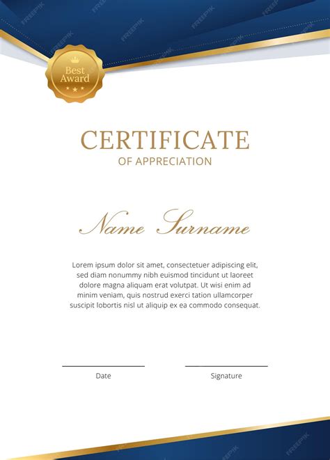 Premium Vector Luxury Vector Certificae Template Design