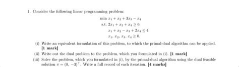 Solved 1 Consider The Following Linear Programming Problem