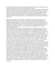 Management Functions Of Planning Docx Explain The Management Functions Of Planning Organizing