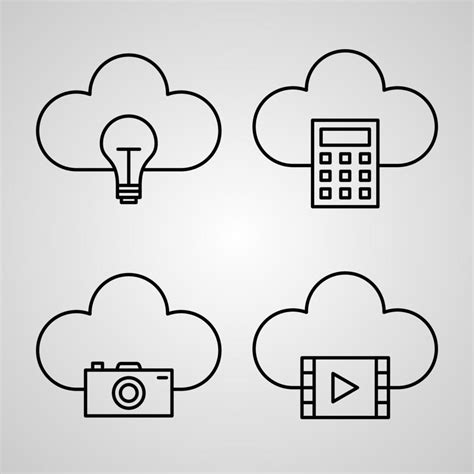 Simple Icon Set Of Cloud Computing Related Line Icons 3506574 Vector Art At Vecteezy