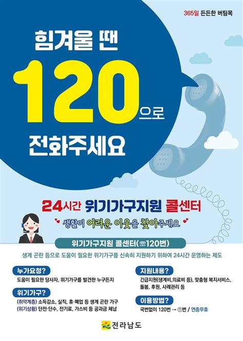 전남도 24시간 콜센터 복지사각지대 해소 톡톡