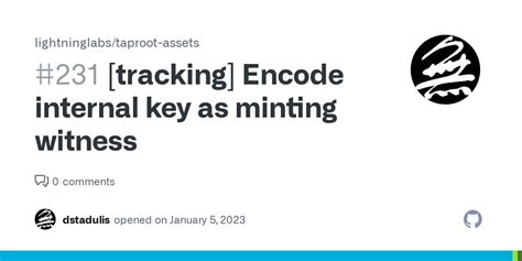 Tracking Encode Internal Key As Minting Witness Issue Lightninglabs Taproot Assets