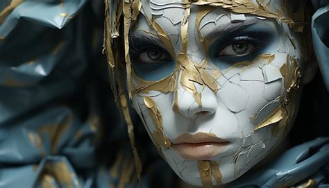 Premium Photo Futuristic Fashion Model With Spooky Elegance Looking