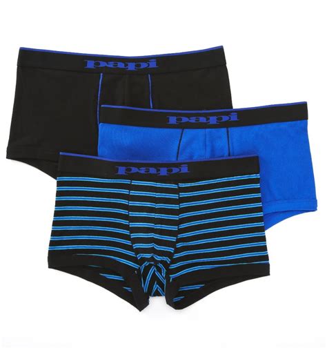 Mens Papi 980502 Essentials Cotton Stretch Brazilian Trunk 3 Pack