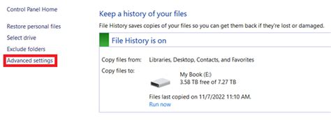 Steps To Use Windows File History Backup And Restore To An External