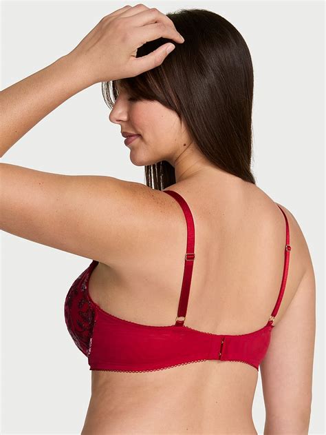 Buy Beautiful Bows Embroidery Push Up Bra Beautiful Bows Red Order