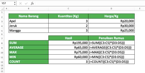 Rumus Sum Excel Perkalian Rumus Perkalian Di Excel Otomatis Dan Contoh Perkalian Di Excel