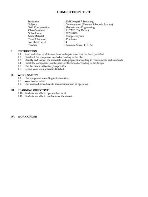 Competence Test 1 Task 1 Pdf