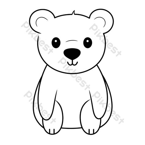 Vector Teddy Bear Coloring Page Drawn From A Pencil Outline Sketch