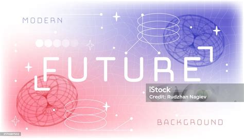 현대 미래 배경입니다 기하학적 곡선과 그리드 메타버스와 사이버 공간 미래 지향적인 체적 수치 포스터 또는 배너 네온 벡터 일러스트 레이 션 0명에 대한 스톡 벡터 아트 및