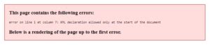SOLVED Error On Line 1 At Column 7 XML Declaration Allowed Only