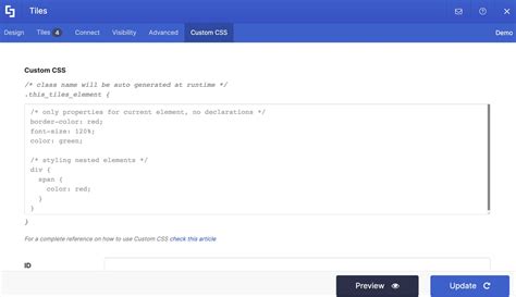 how to customize the tiles design element in grid mode shortpoint support