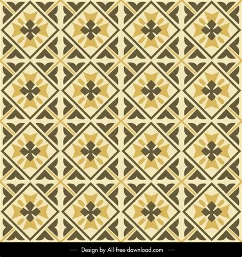 Tile Pattern Template Elegant Retro Symmetric Shapes Vectors Graphic Art Designs In Editable Ai